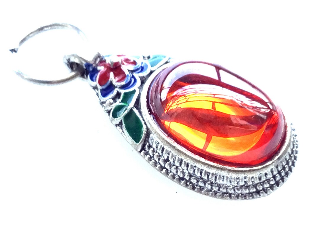 Naga Eye Stone Pendant: Silver Amulet With Stainless Necklace - Etsy