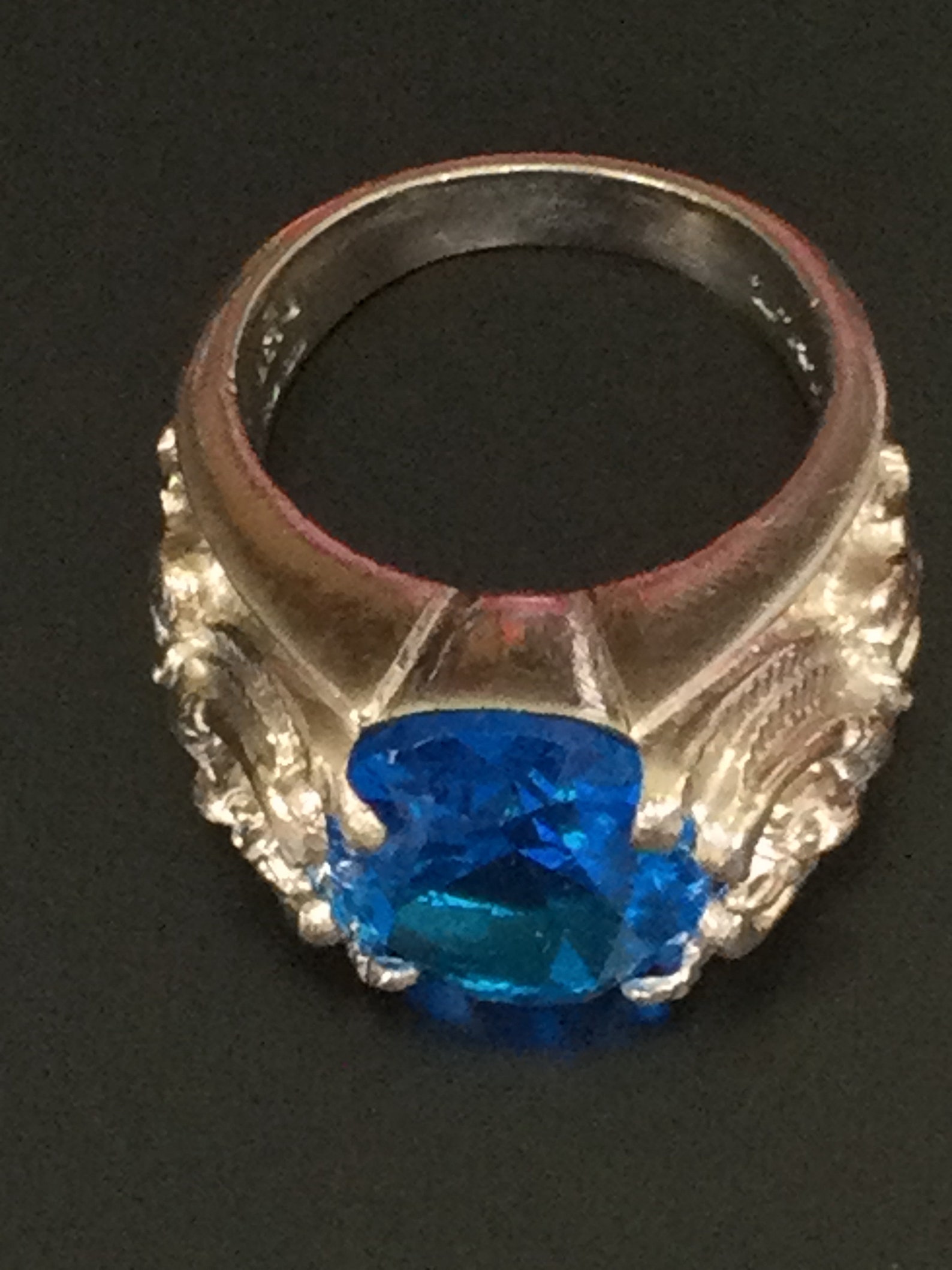 Rare Blue Ocean Gemstone Stone Magic Ring / Powerful Lucky and Charming ...