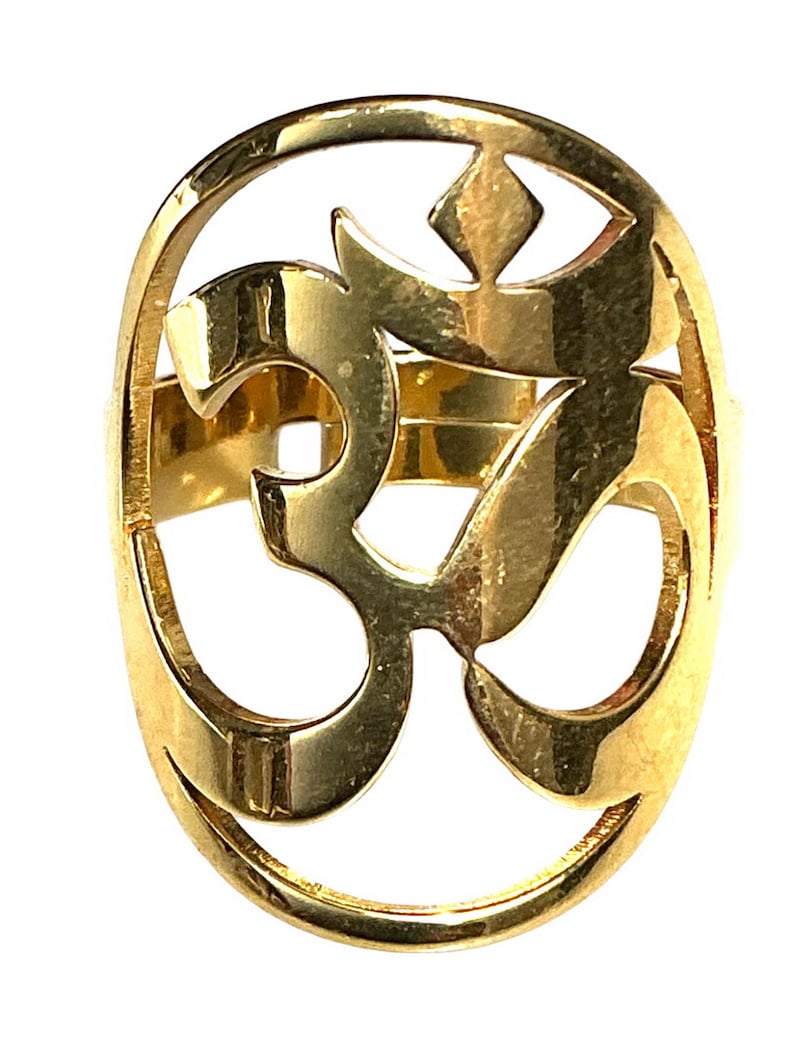 Gold OM Symbol Magic Ring / Powerful Lucky Charm Holy Talisman Blessed ...