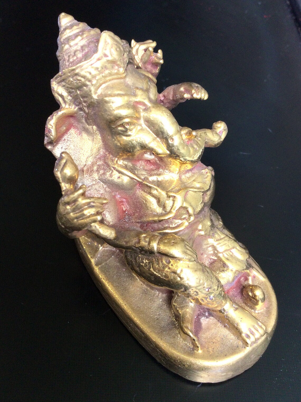 Rare Brass Hindu God Ganesha Statue / Powerful Lucky Talisman / Good ...