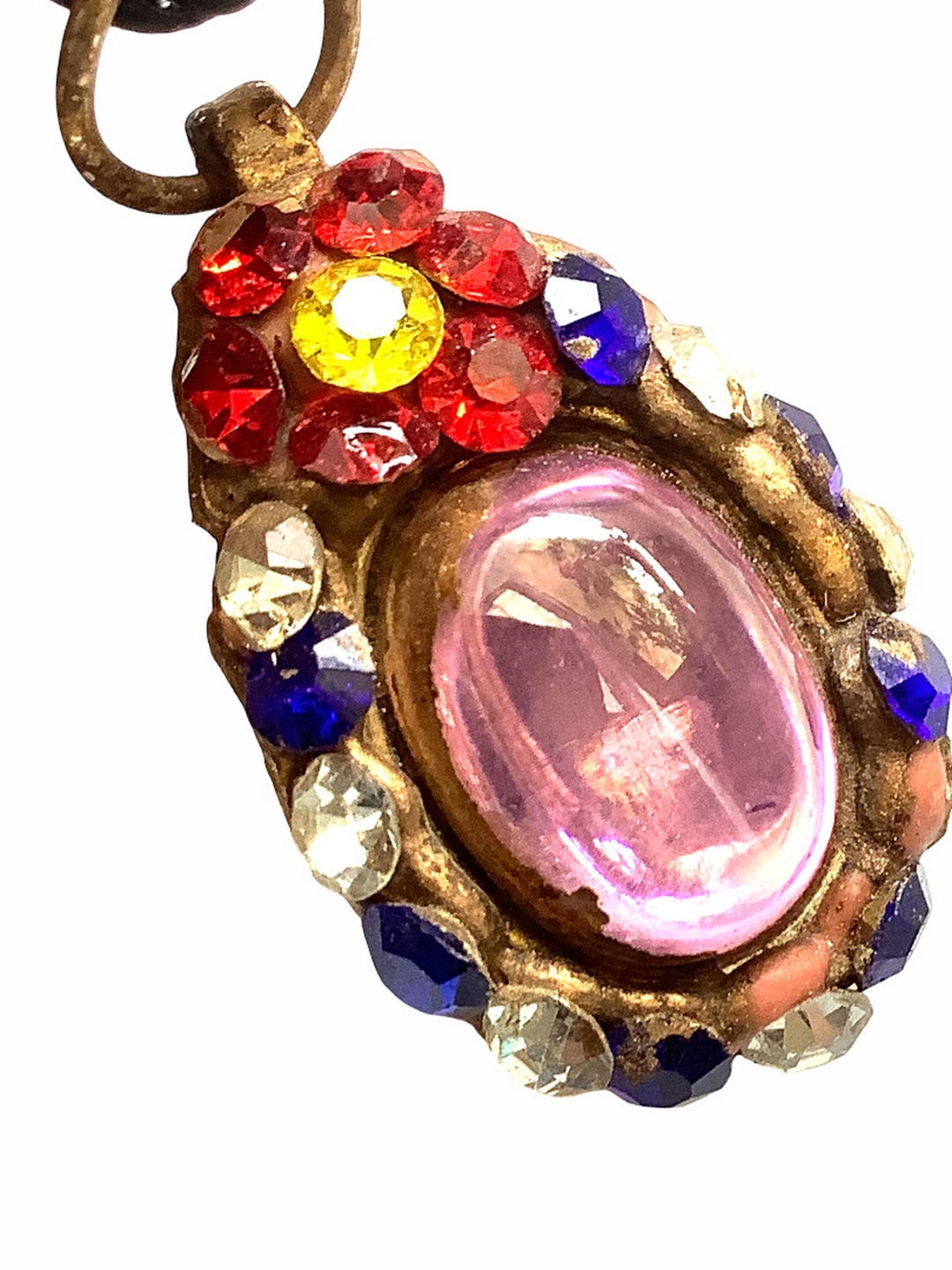 Pink Naga Eye Stone & Somdet Toh With Many Gemstone Talisman Lucky ...