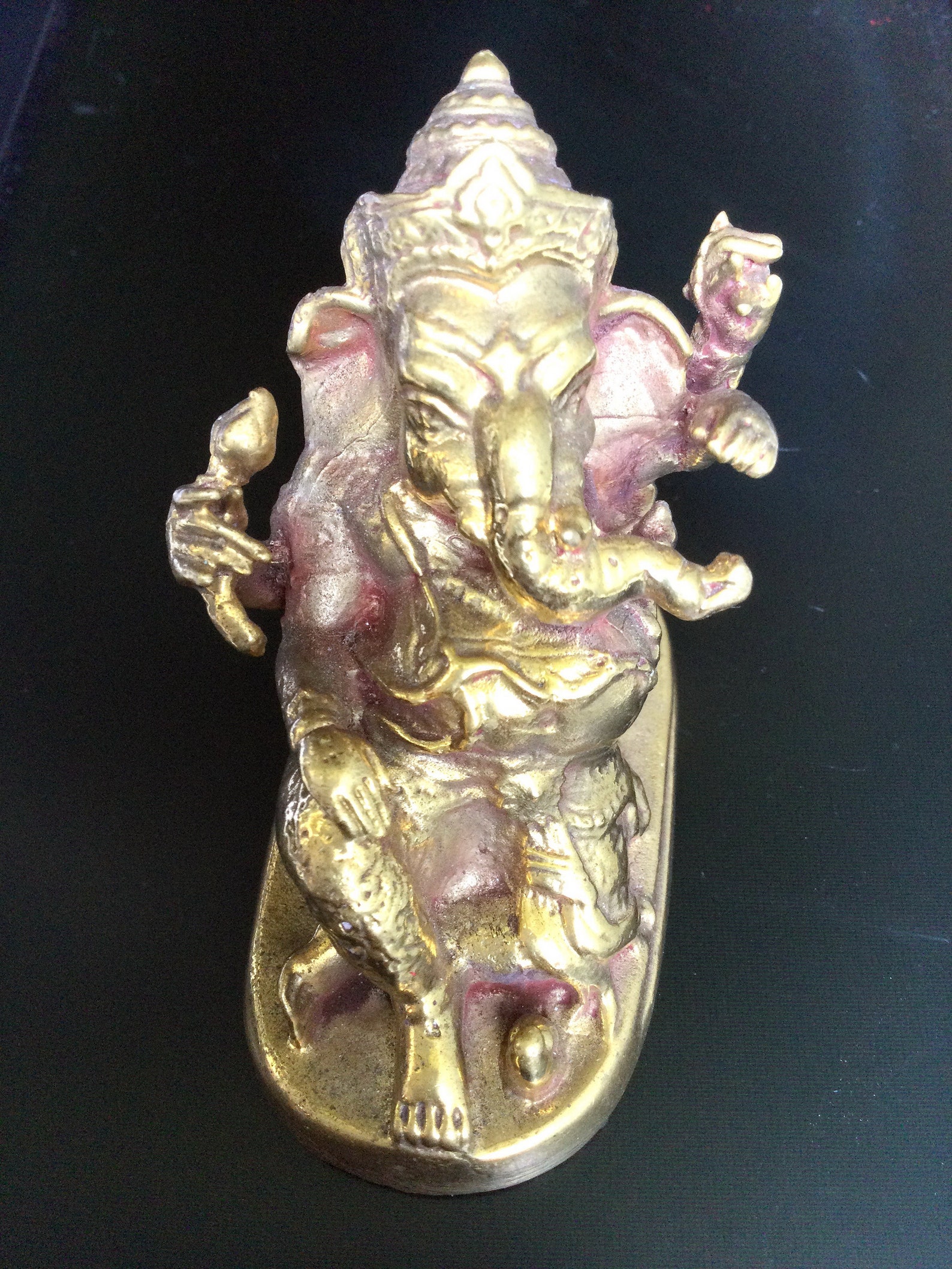 Rare Brass Hindu God Ganesha Statue / Powerful Lucky Talisman / Good ...