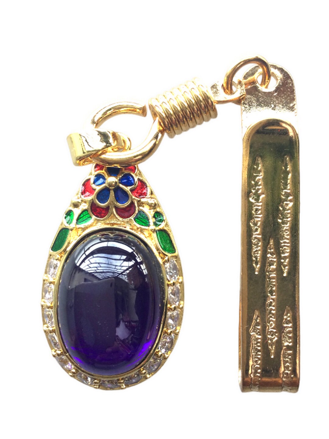Purple Naga Eye Stone Magic Silver Pendant / Top Good Luck and Charm ...