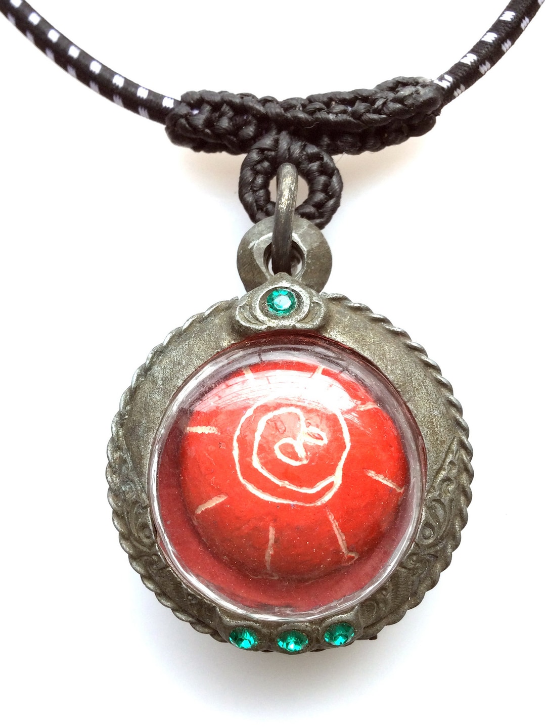 Rare Original Talisman Red Look-oum Magic Protective Pendant by Lp Duu ...