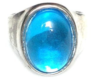 Rare Blue Ocean Stone Magic Ring / Charm Silver Ring / Lucky and ...