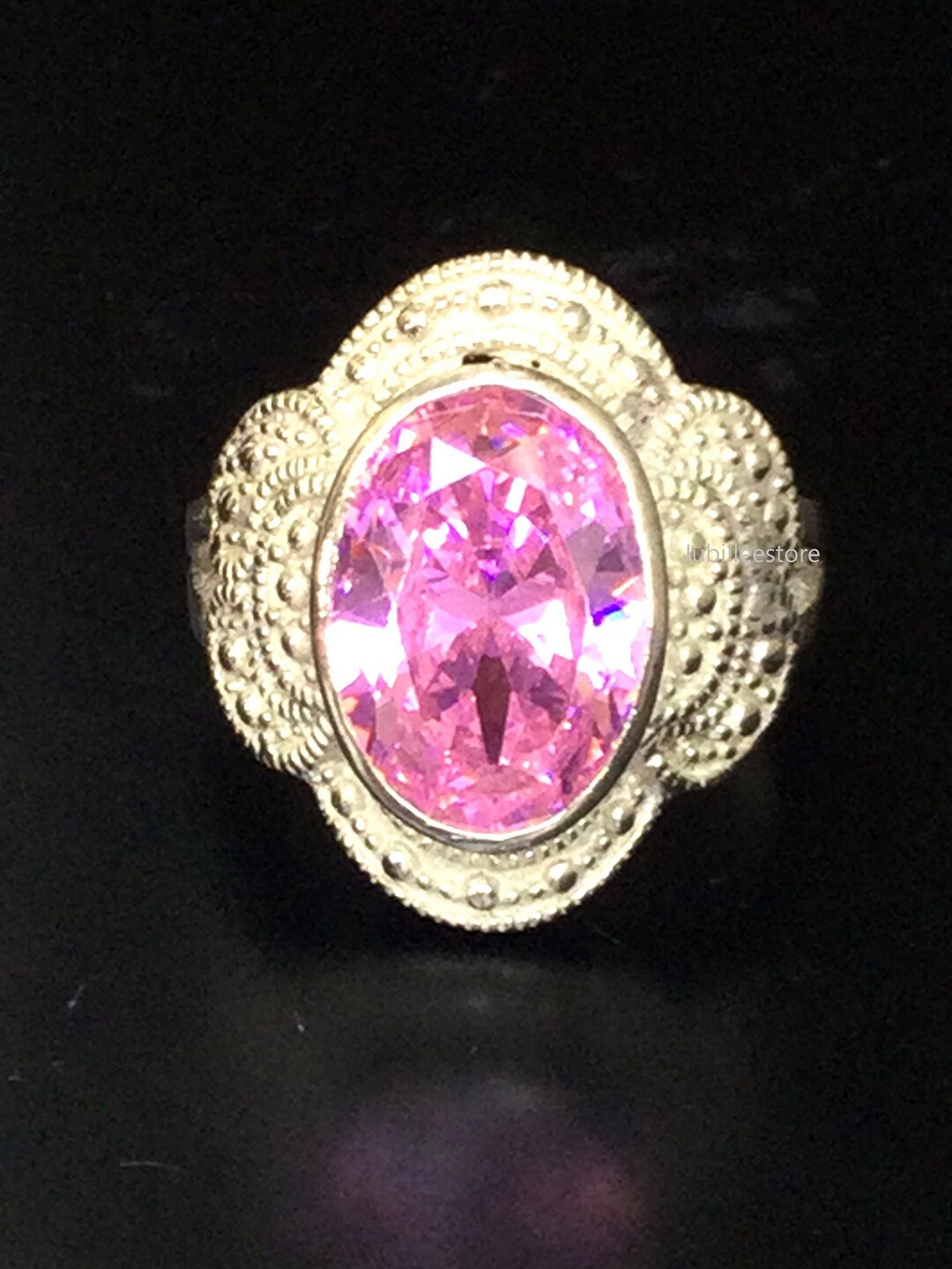 Vintage Pink Gemstone Magician Ring / Top Talisman for Lucky and Charm ...