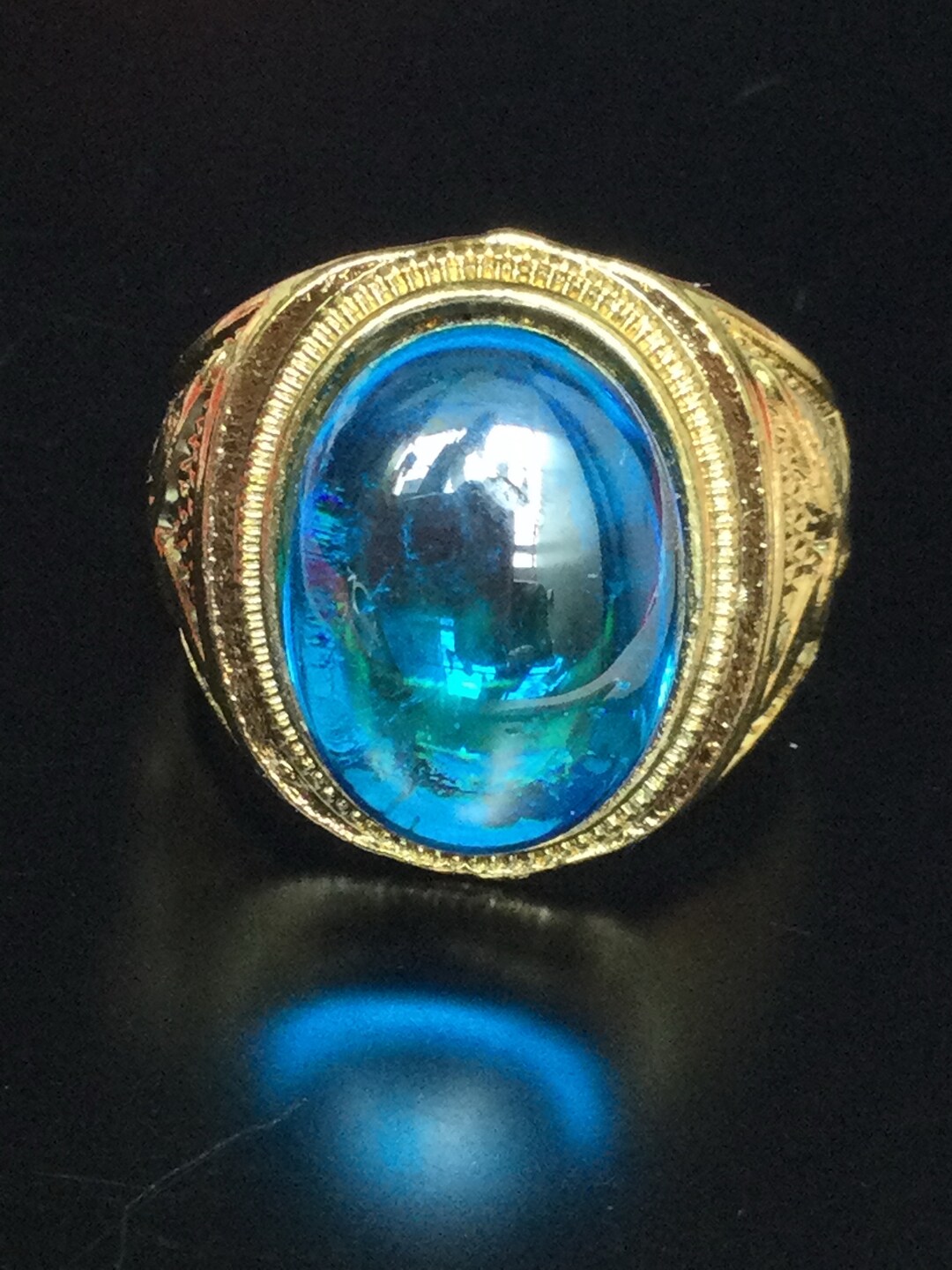 Rare Blue Ocean Stone Magic Ring / Charm Silver Gold Ring / Lucky and ...
