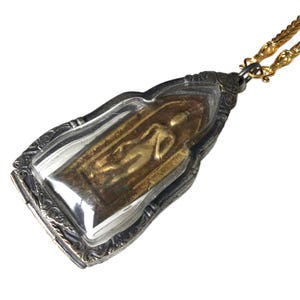 Rare Brass Phra Pang Lila Lp Buoi Magic Statue Pendant, Manao Temple / Powerful Good Luck Charm ...