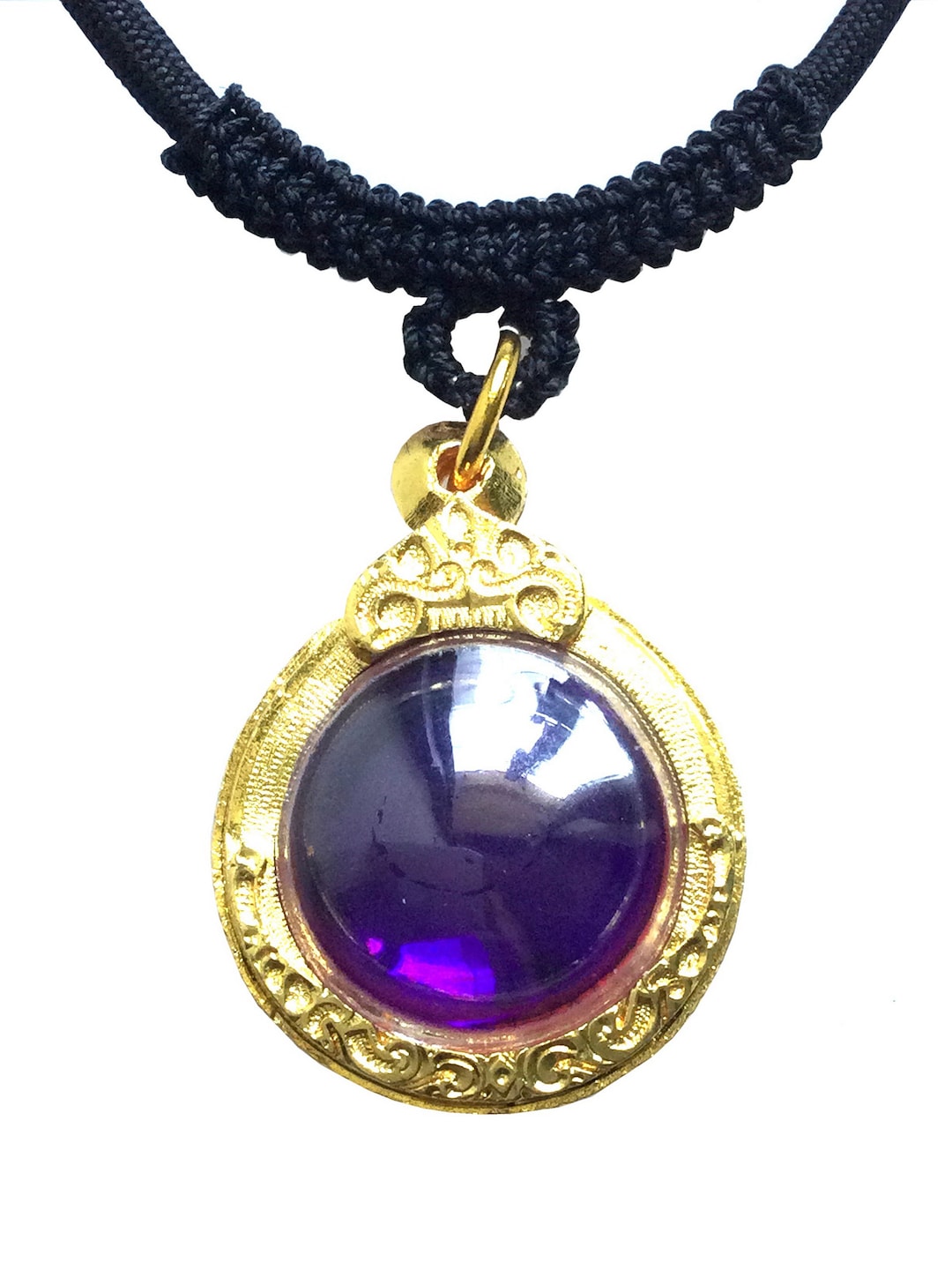 Purple Round Naga Eye Stone Magic Pendant / Talisman for Good Luck in ...