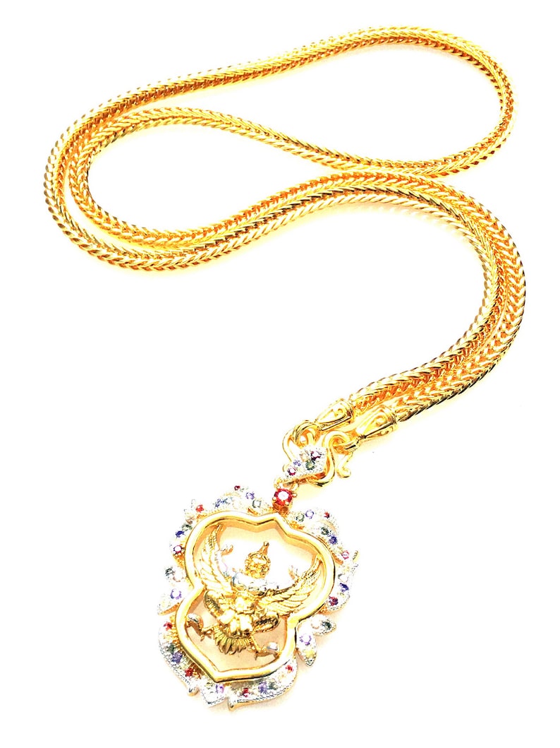 Rare Gold and Gemstone Garuda Locket Pendant / Lucky Jewelry Gems ...
