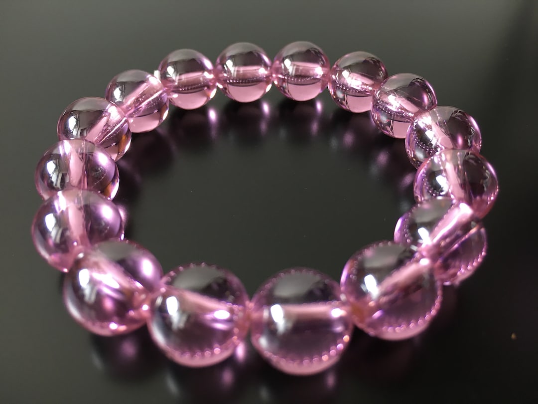 Limited Edition Natural Pink Naga-eye Stone Bracelets Lovely Lucky ...