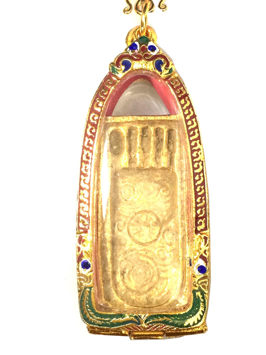 Very Rare Magic Gold Phra Buddha's Foot Pendant / Powerful Mantra Good ...