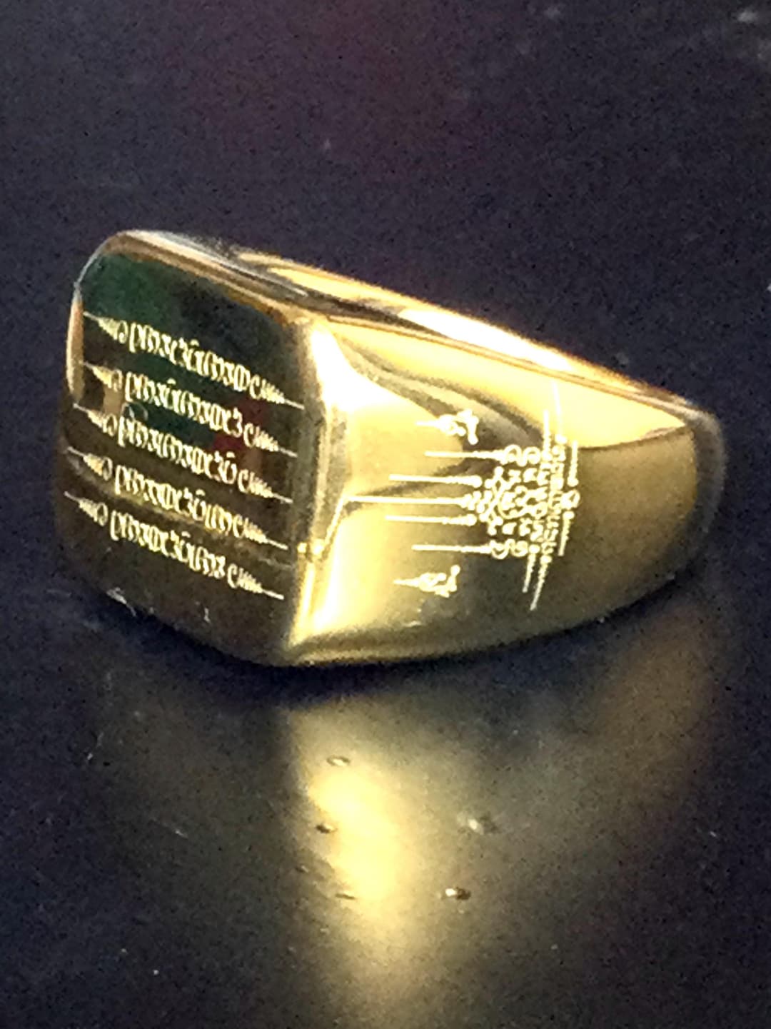 Rare Gold 5 Rows Yantra Magic Blessed Ring / Powerful Lucky and Charm ...