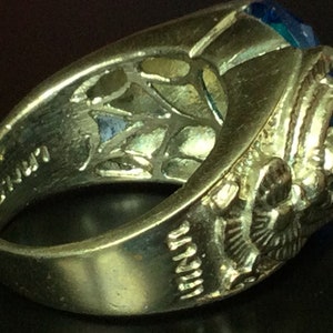 Rare Blue Ocean Gemstone Stone Magic Ring / Powerful Lucky and Charming ...