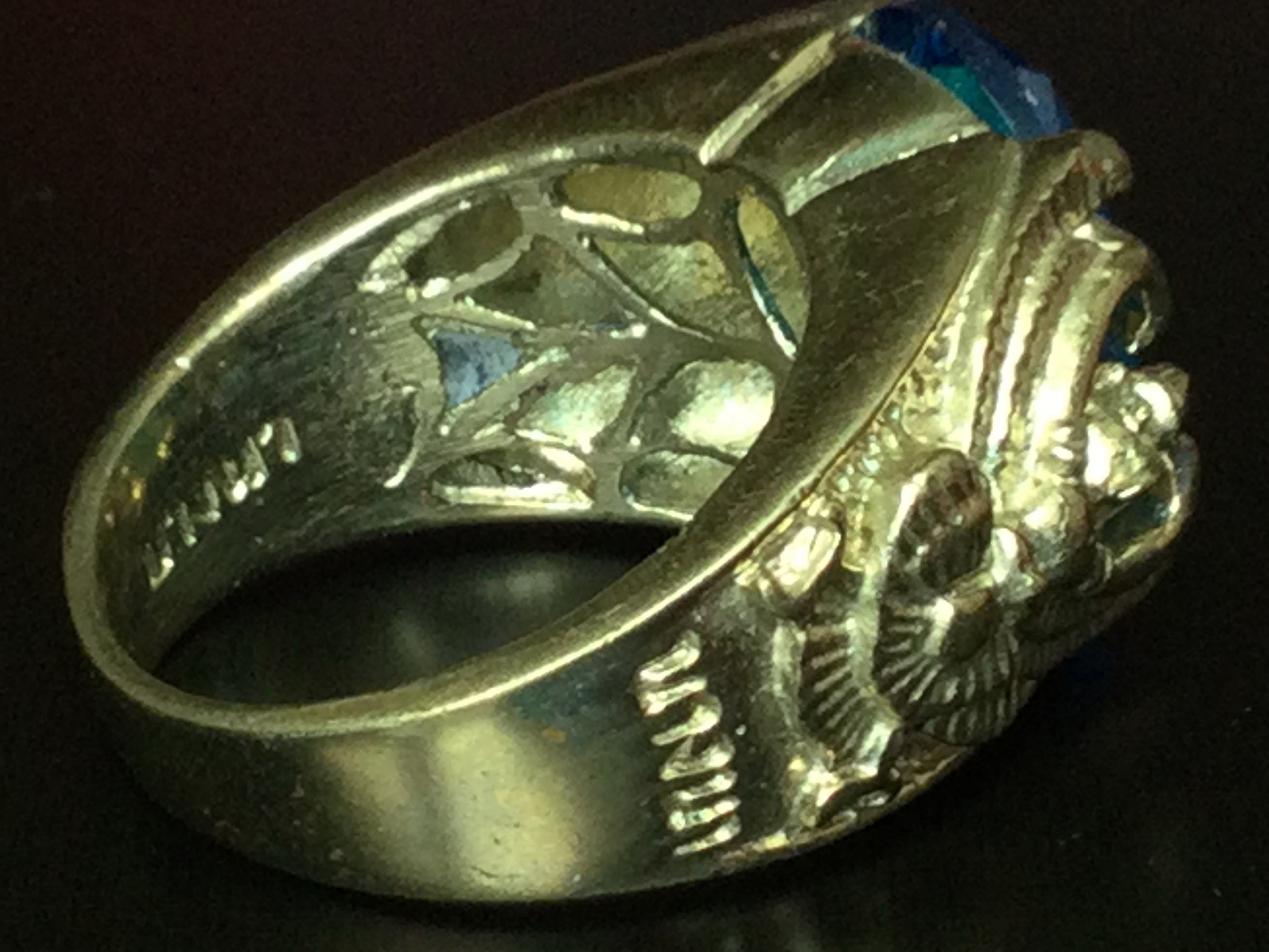 Rare Blue Ocean Gemstone Stone Magic Ring / Powerful Lucky and Charming ...