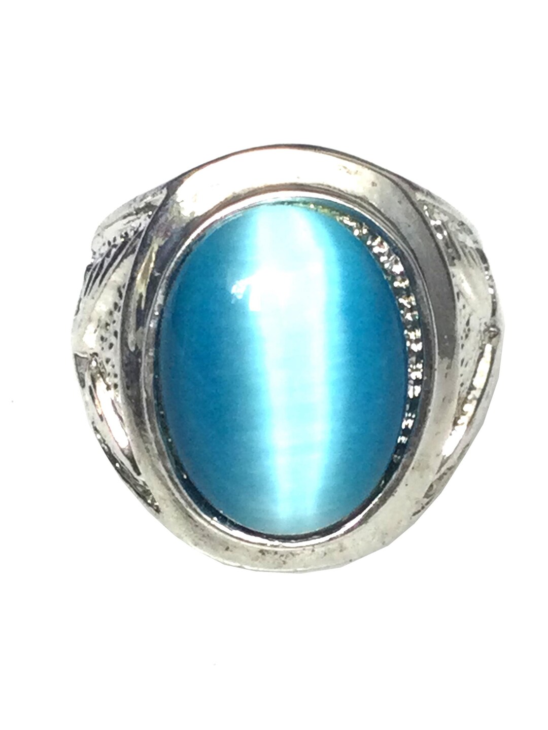 Rare Blue Cat Eye Stone Magic Silver Ring / Talisman for Protection Against Misfortunes and ...