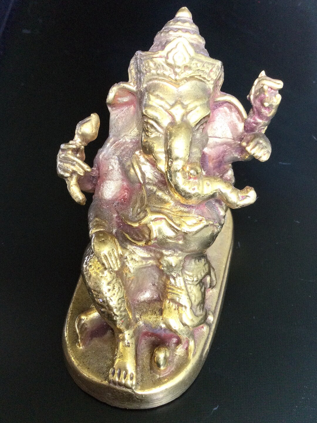 Rare Brass Hindu God Ganesha Statue / Powerful Lucky Talisman / Good ...