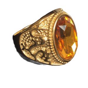 Rare Yellow Gemstone Stone Magic Ring / Powerful Lucky and Charming ...