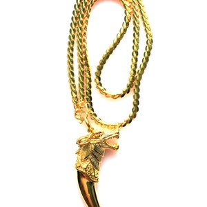 Rare Gold Wolf Tooth Magic Pendant / Powerful Wolf Tooth Fang Necklace ...