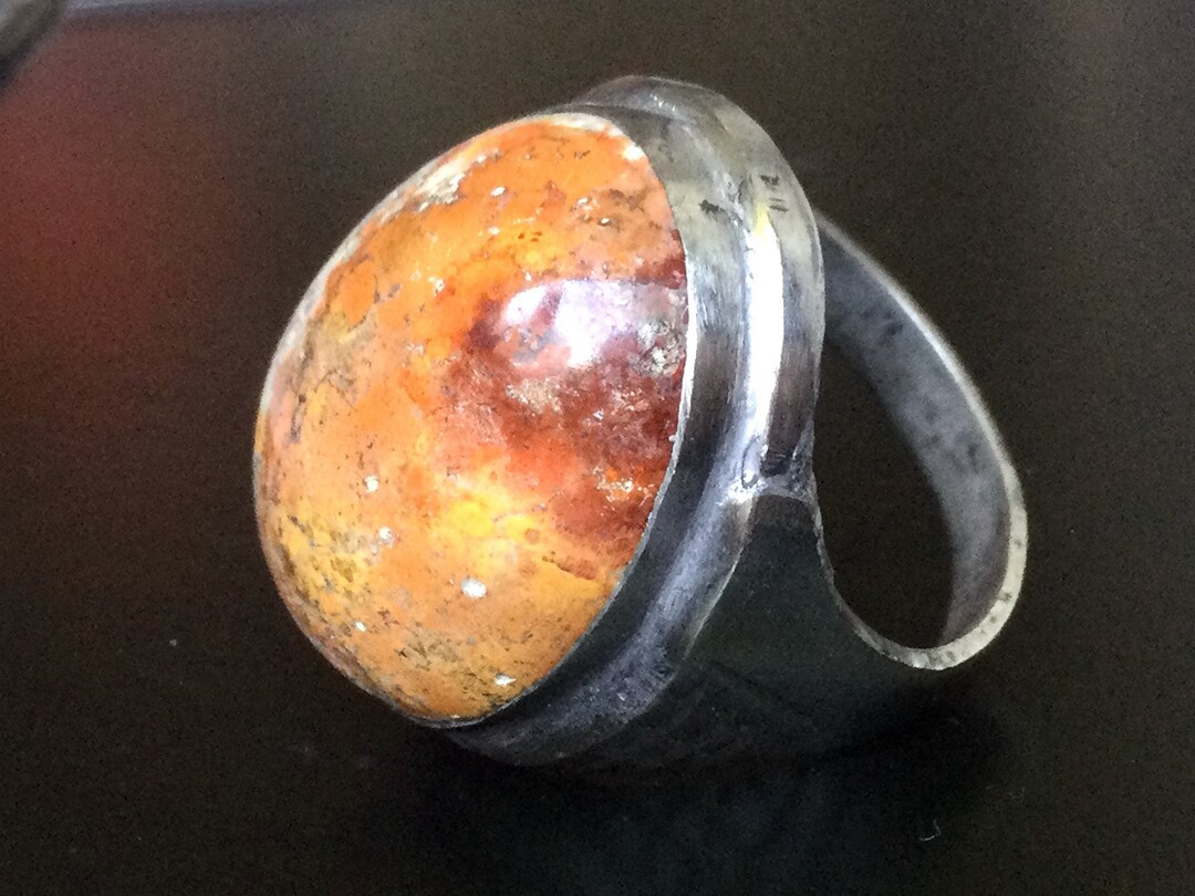 Rare Orange Agate Stone Magic Ring / Charm Stainless Ring / Lucky and ...