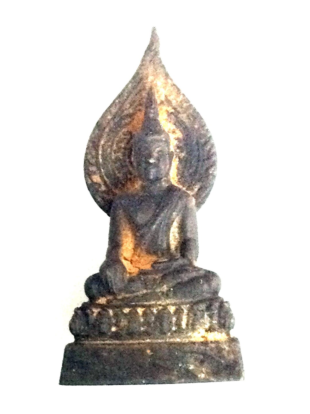 Rare Very Old Bronze Phra Buddha Pang-maravichaya Magic Statue / Powerful Good Luck Charm ...