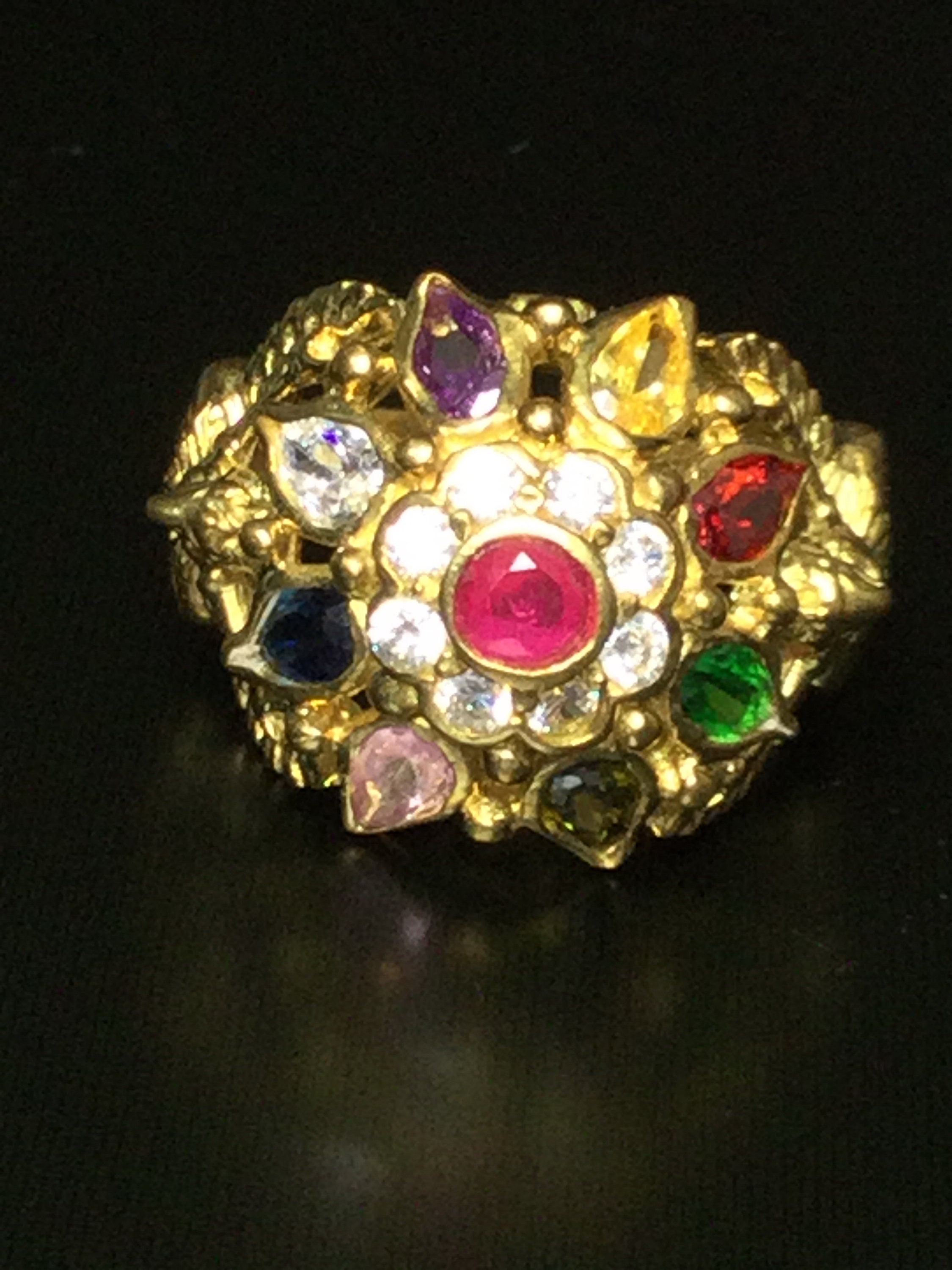 Rare Multi-colors Gemstone Garuda Magic Ring / Powerful - Etsy