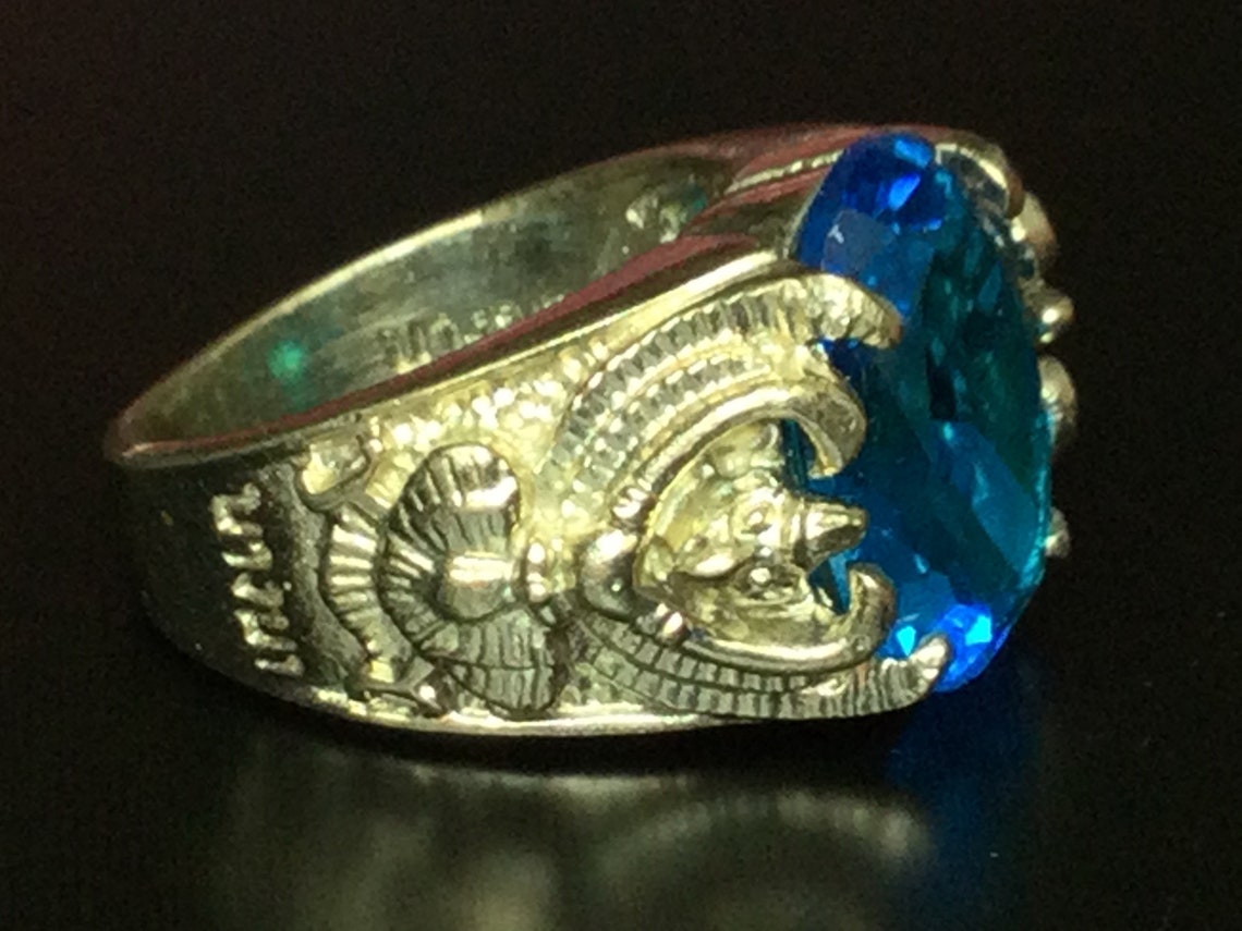 Rare Blue Ocean Gemstone Stone Magic Ring / Powerful Lucky and Charming ...