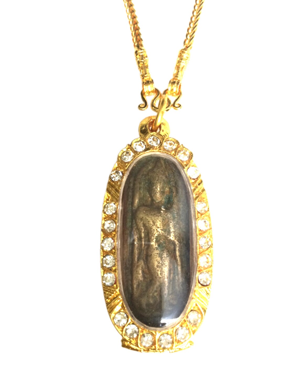 Rare Old Phra Pang-lila Holy Pendant / Powerful Good Luck Charm and Wealth Talisman / Blessed ...
