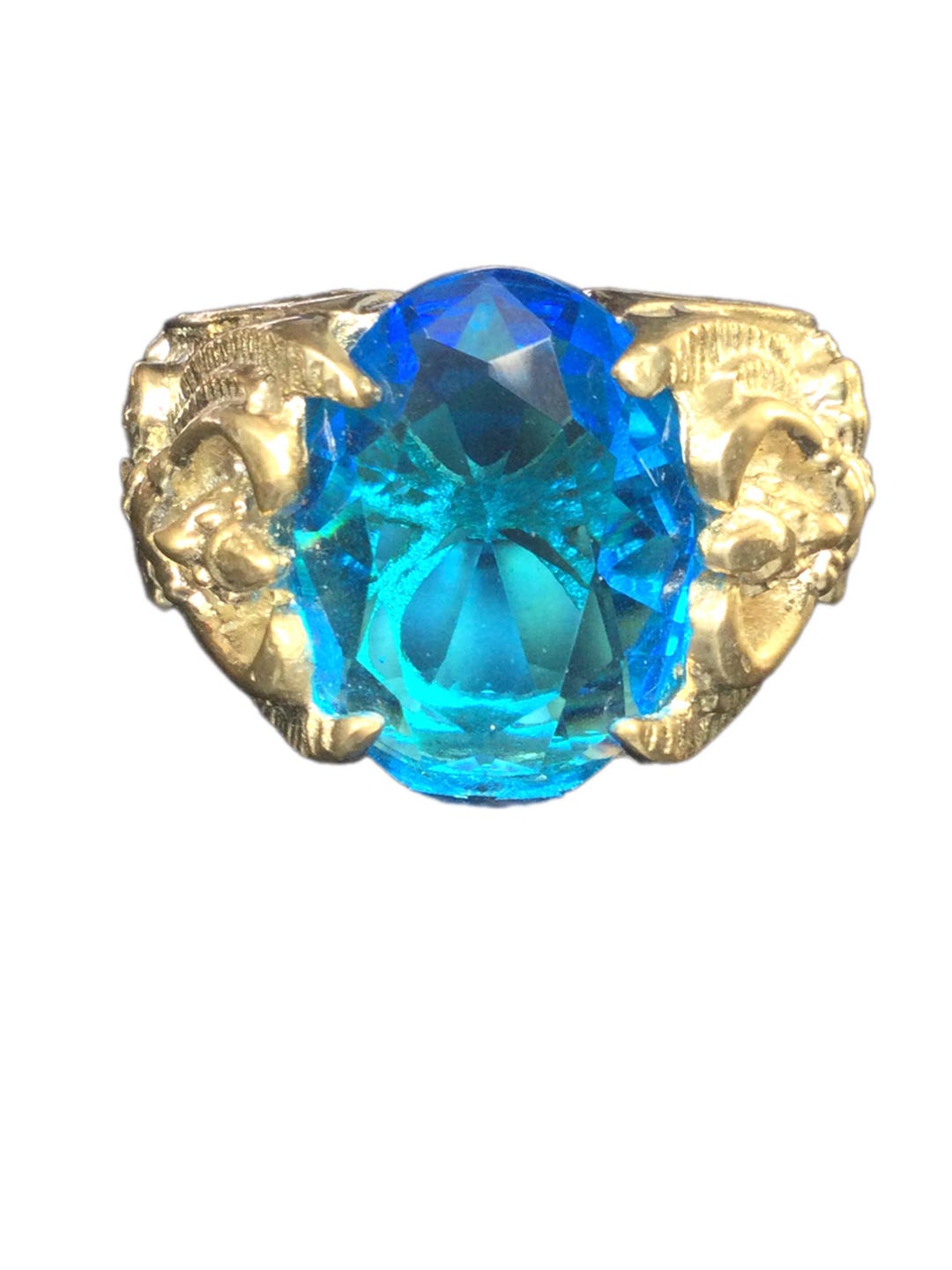 Rare Blue Ocean Gemstone Stone Magic Ring / Powerful Lucky and Charming ...