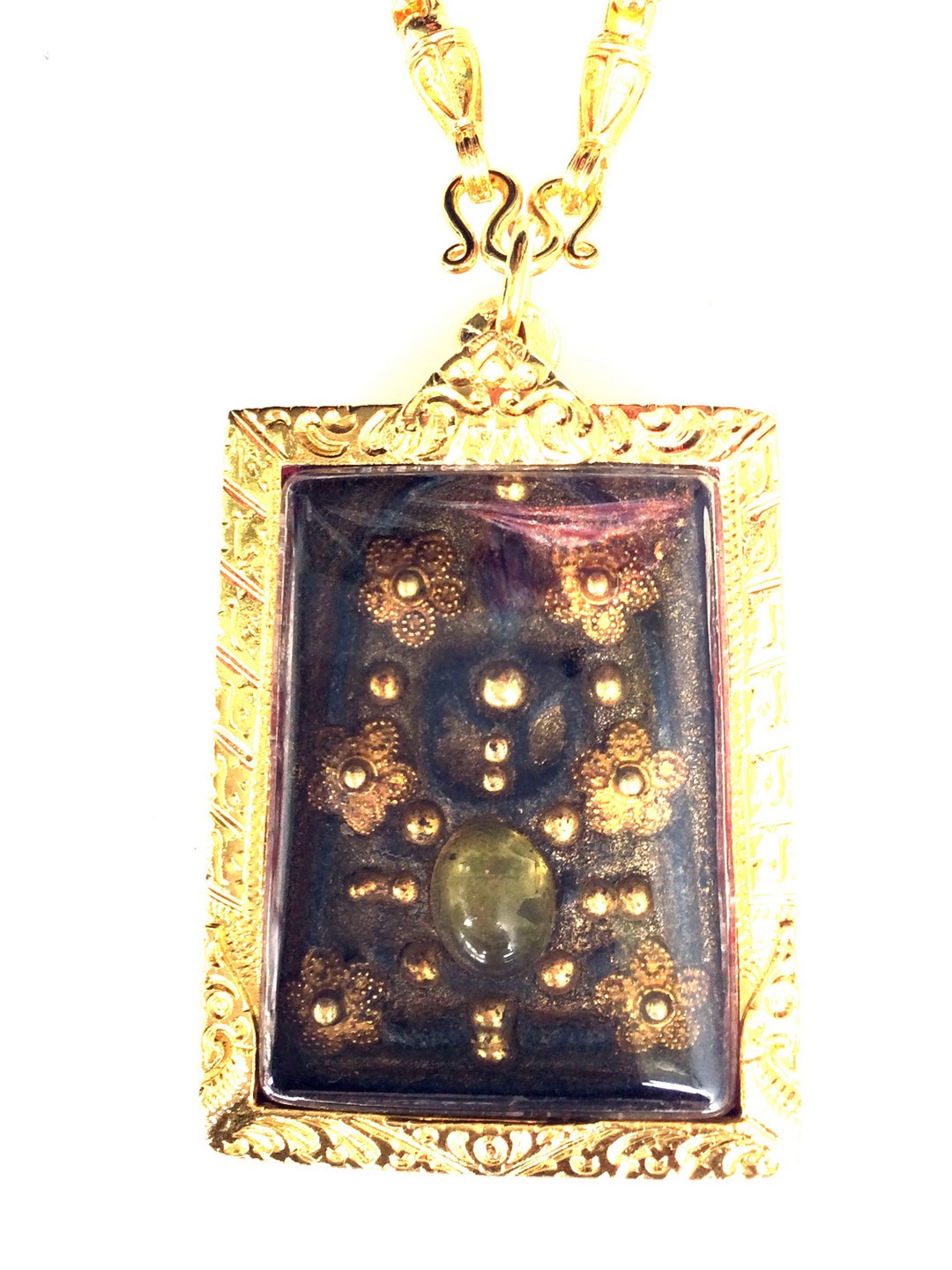 Rare Black Phra Somdet With Green Naga Eye Stone, Phra Kaeo Morakot ...