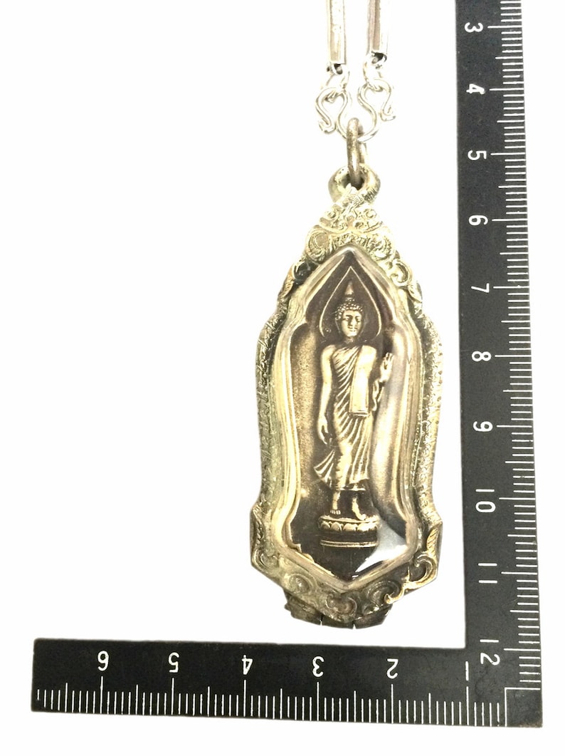 Phra Buddha Amulet Pendant: Thai Good Luck Talisman Necklace - Etsy
