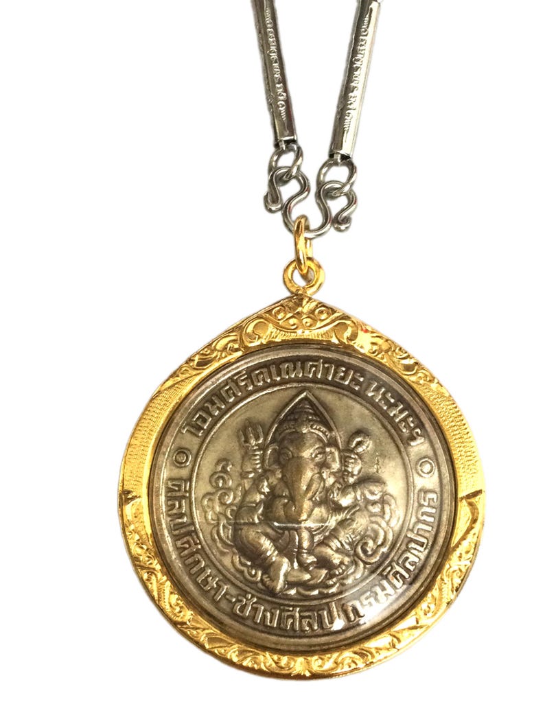 Rare Silver God Ganesha Powerful Pendant / Good Luck and Protective ...