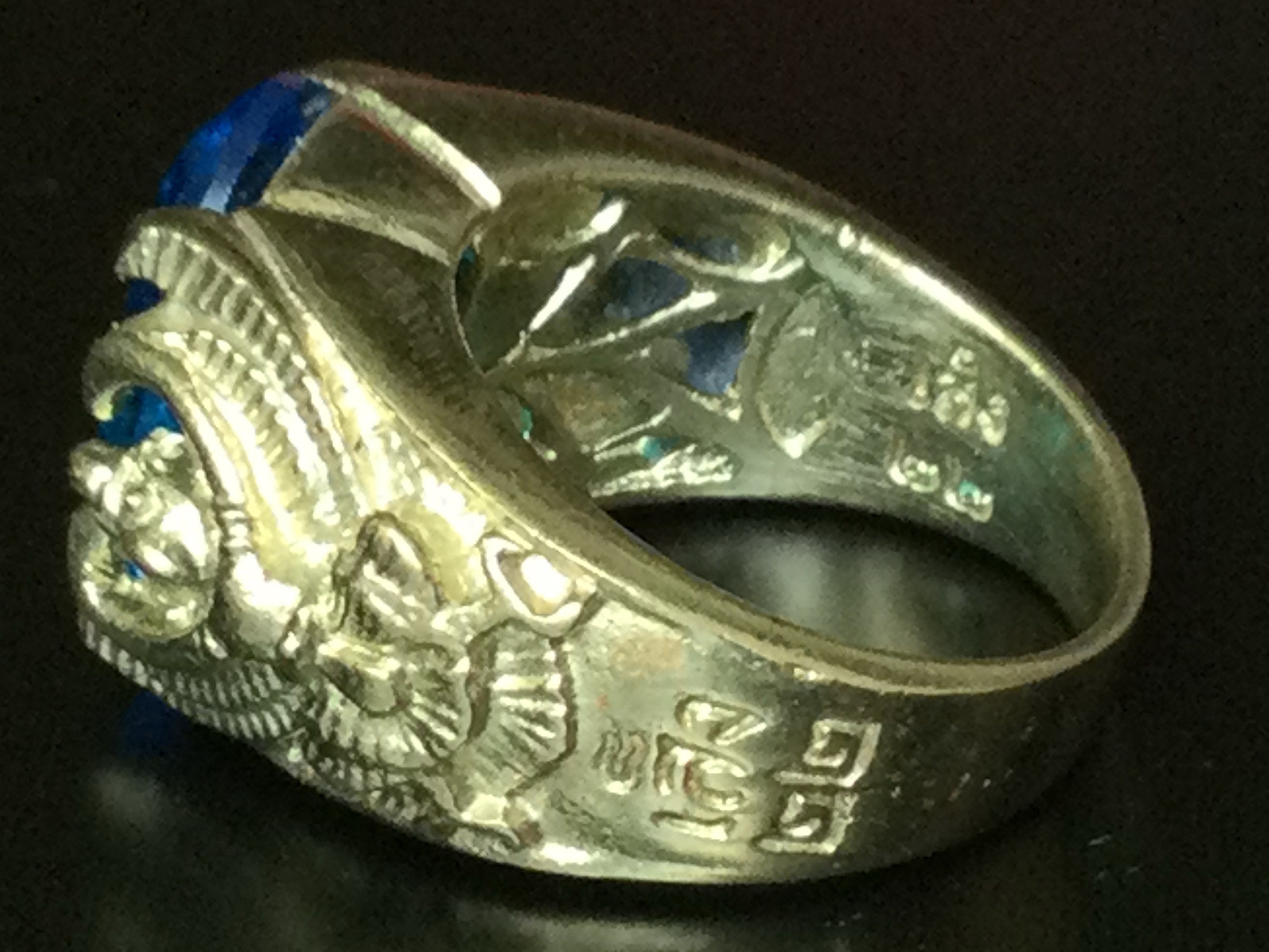 Rare Blue Ocean Gemstone Stone Magic Ring / Powerful Lucky and Charming ...
