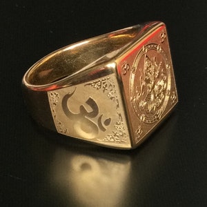 Gold Hindu God Ganesh Magic Ring From Deva Holy Place / Powerful Lucky ...