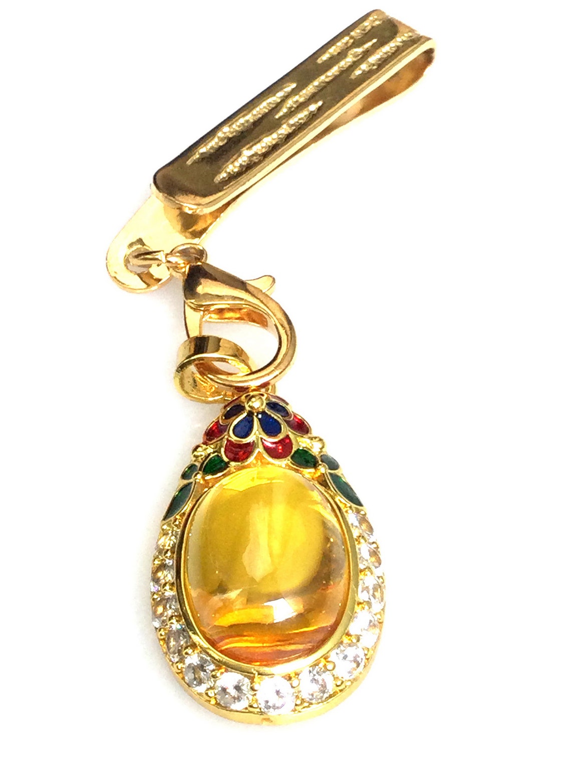 Yellow Naga Eye Stone Magic Silver Pendant / Top Good Luck and Charm ...