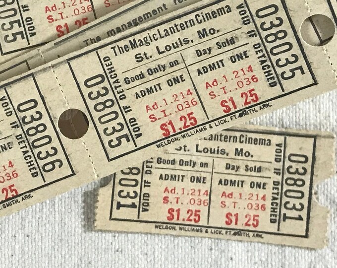 20 Vintage Cinema Tickets Vintage Movie Ticket Paper Ephemera Lot Smash ...