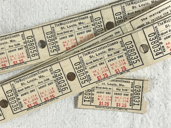 20 Vintage Cinema Tickets Vintage Movie Ticket Paper - Etsy UK