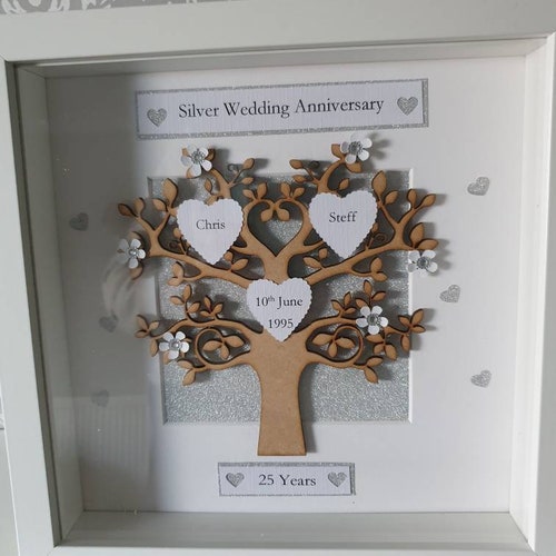 Silver Wedding Anniversary Frame Silver Wedding Gift Wedding | Etsy
