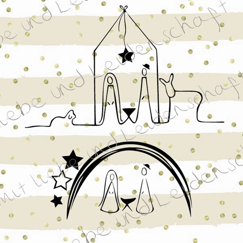 Digitale Datei zum Plotten Krippe DXF, SVG, PNG, Plotterdatei für ...