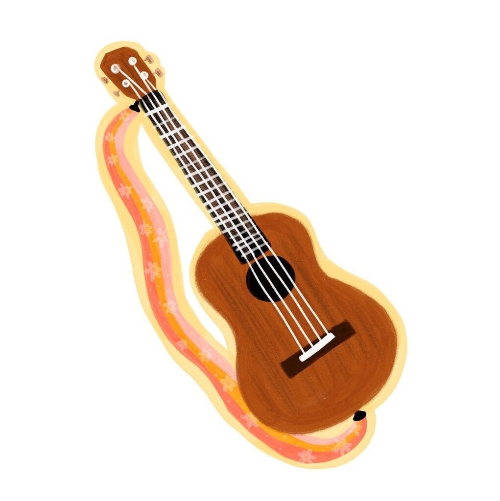 Coral Ukulele Sticker / Waterproof Sticker / Clear Vinyl - Etsy