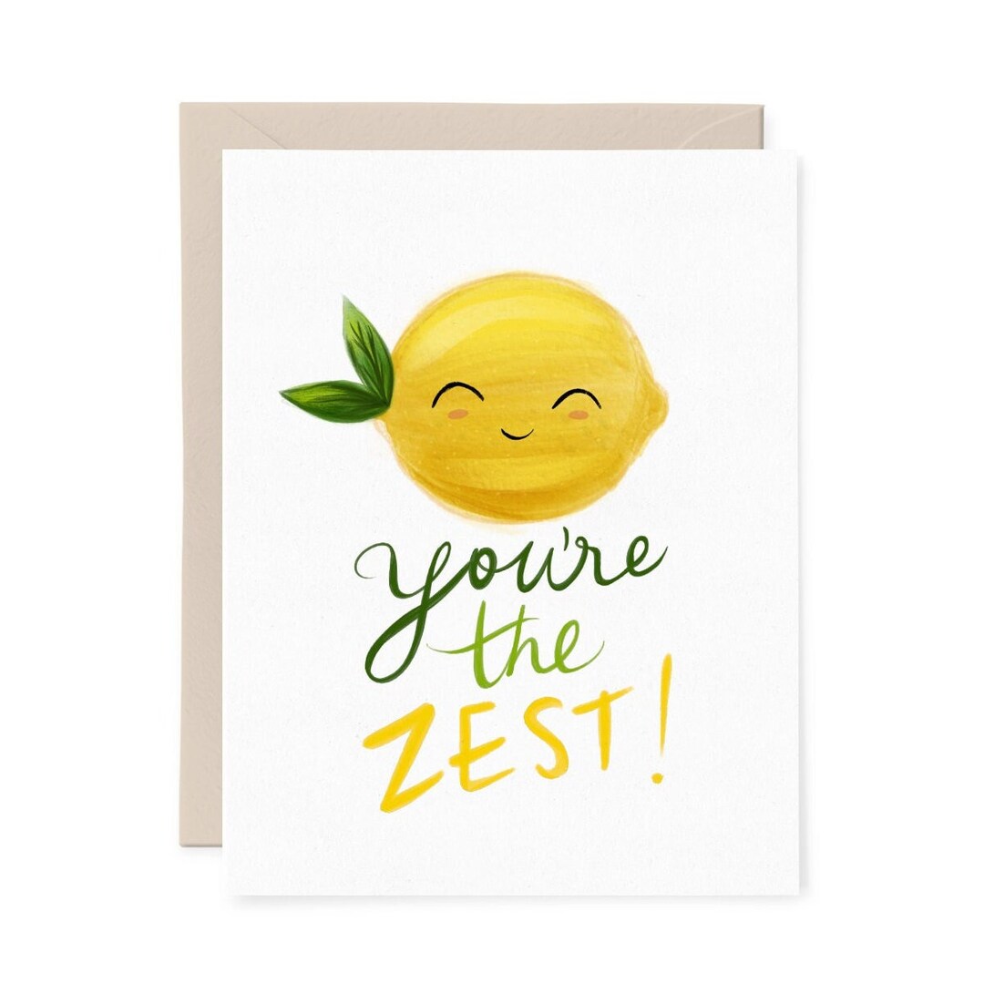 You're the Zest Greeting Card, You're the Best Card, Lemon Greeting ...