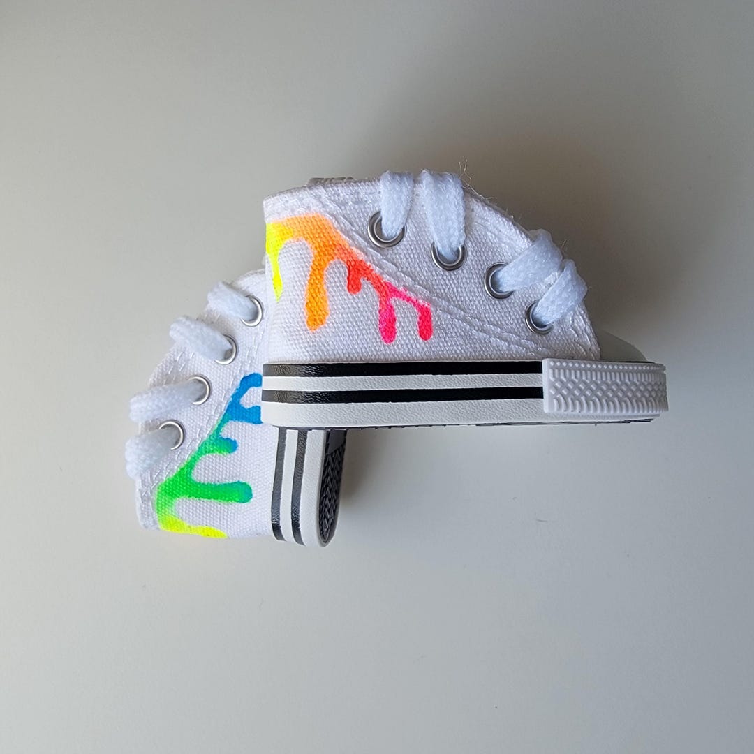 Neon Rainbow Drip BJD Shoes - Etsy