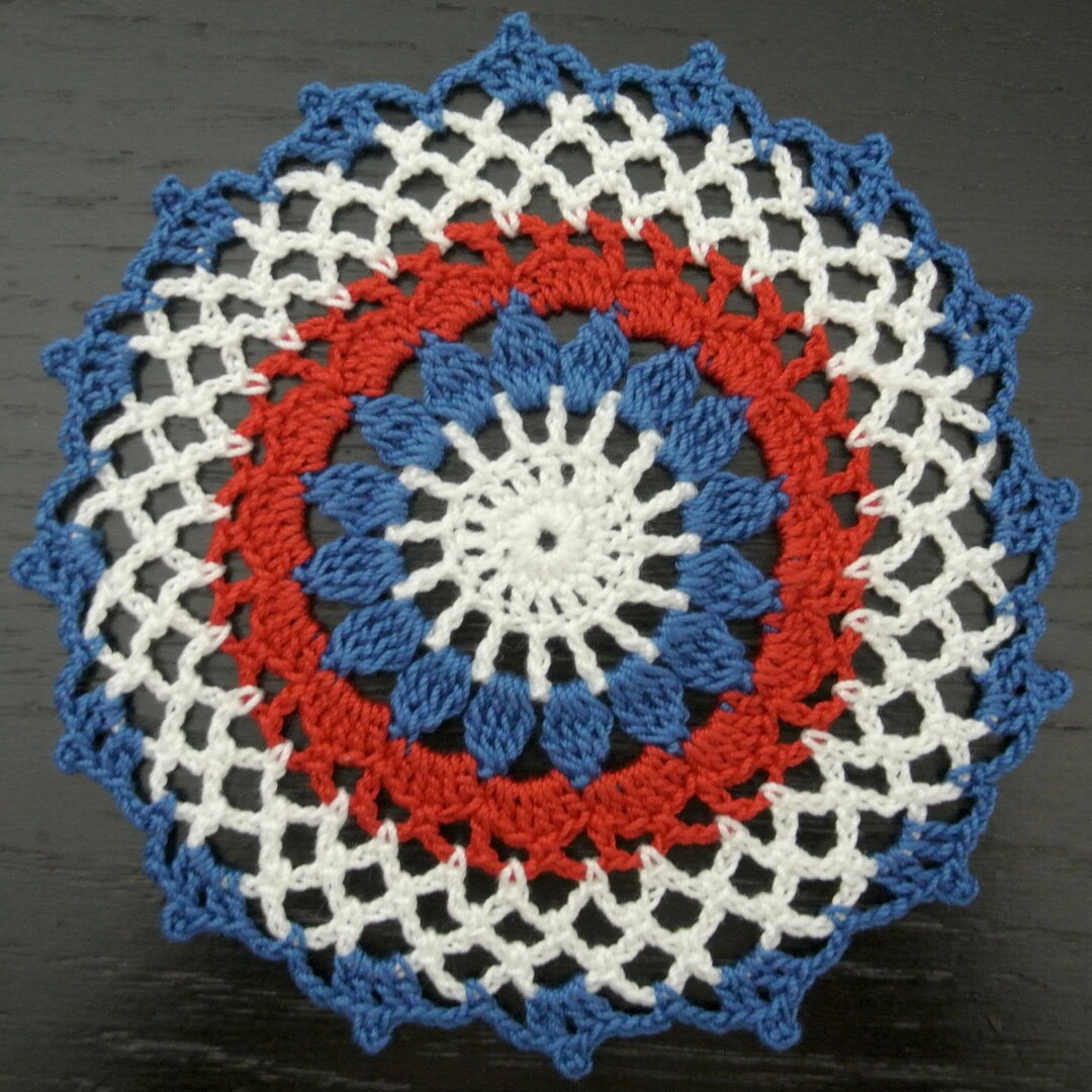 Mini Doily, 13 Cm, 5.1 Inch, Red White Blue, 4th of July, Patriotic ...