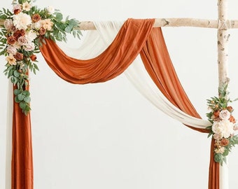 Terracotta Boho Wedding Cheesecloth Table Runner Wedding Arch - Etsy