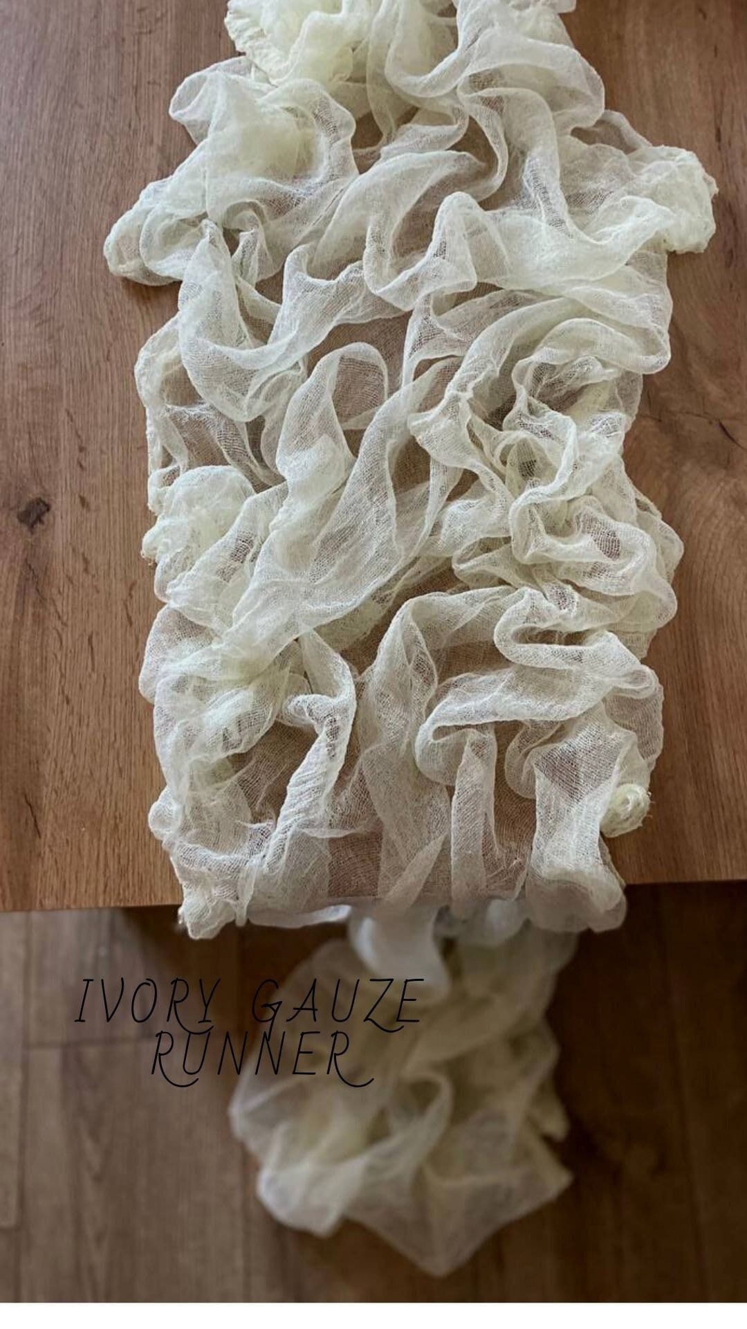 Ivory Boho Wedding Decor Cheesecloth Table Runner Rustic Wedding Arch ...