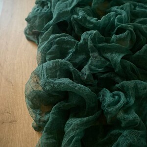 Dark Green Wedding Table Runner Hunter Green Rustic Cotton - Etsy