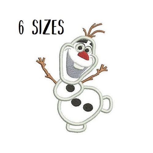 Frozen Olaf Skates Applique Embroidery Design Instant | Etsy