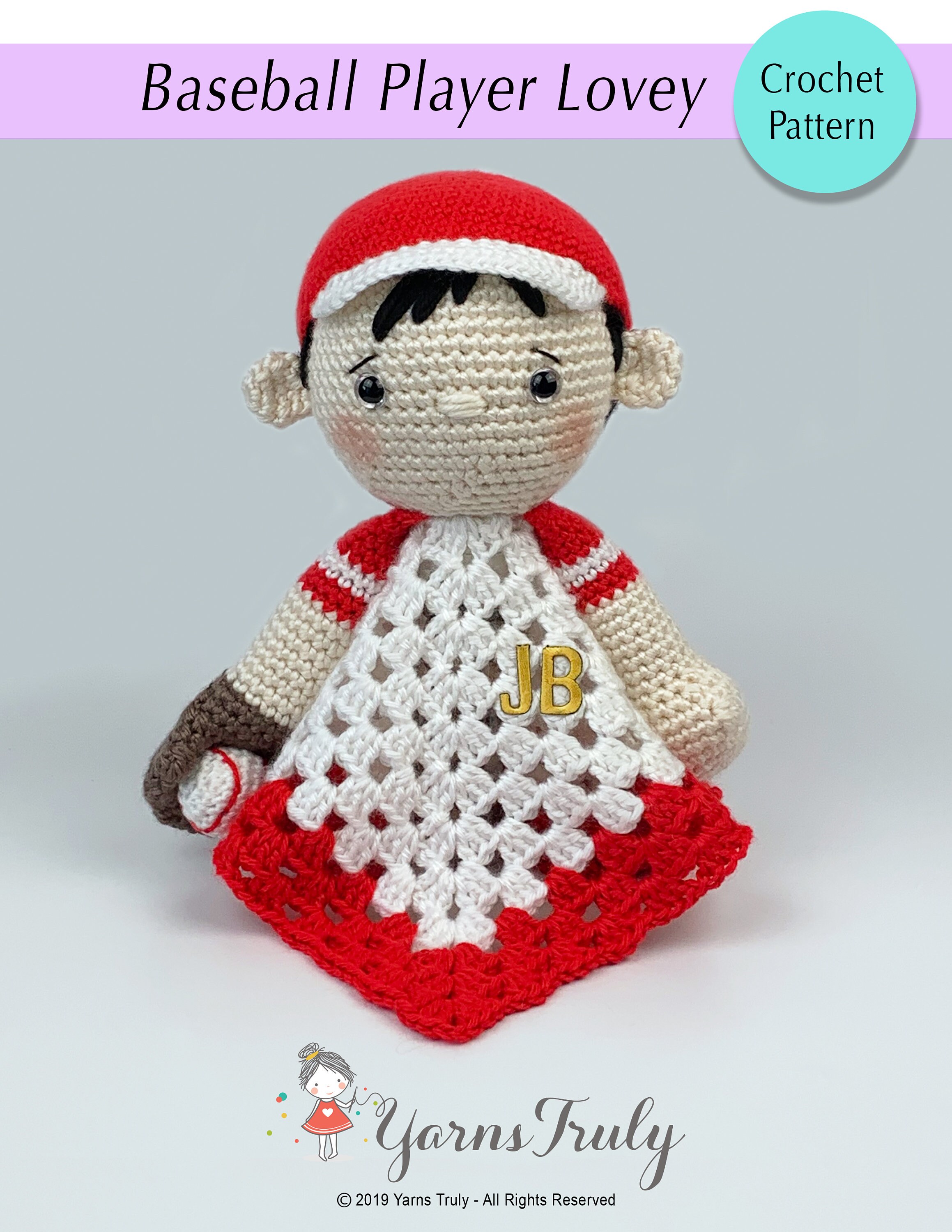 Baseball Player Doll Lovey - PDF Crochet Pattern - English Version ...