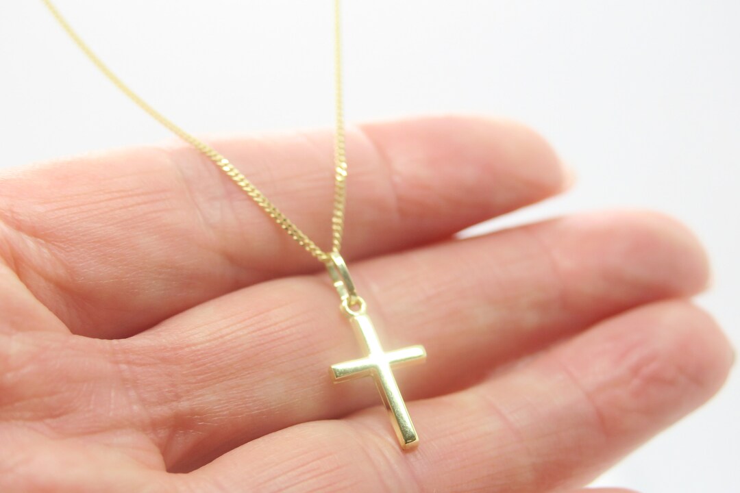 Noble...gold Chain 8k With Beautiful Cross Pendant - Etsy