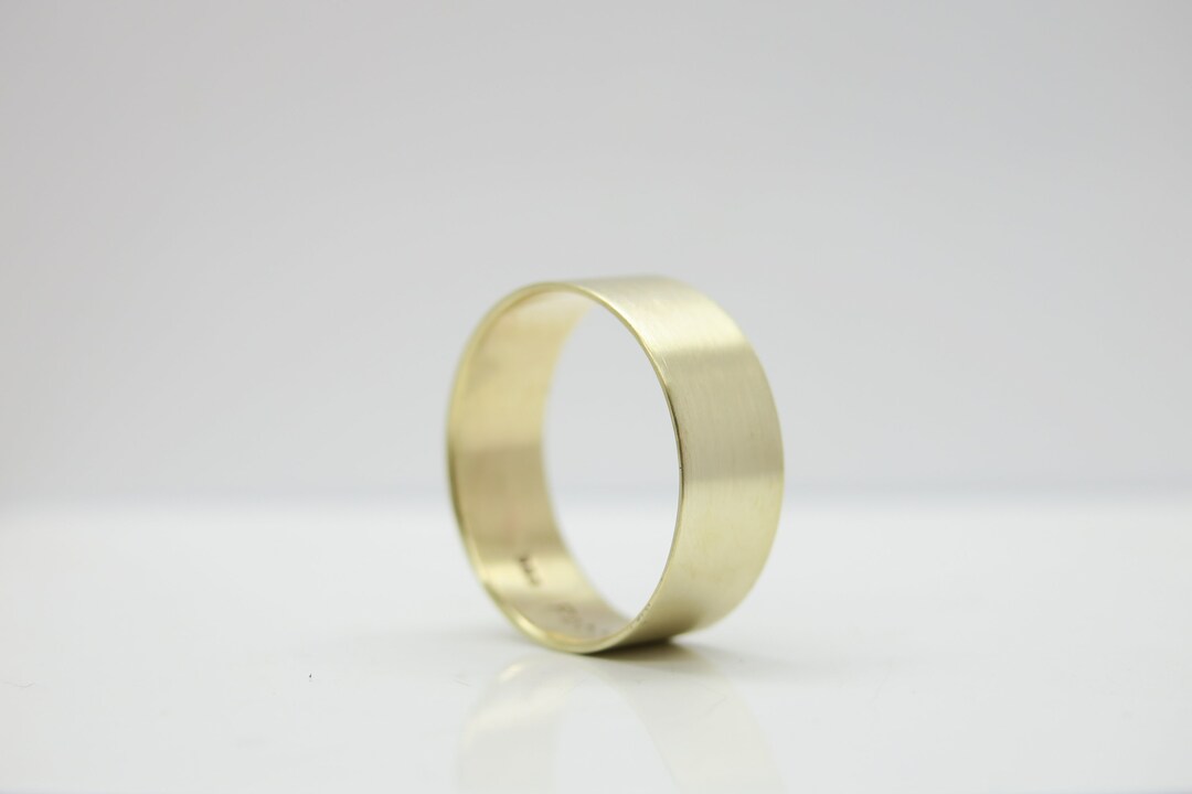 Wide 8K Gold Ring...333 Yellow Gold Ring From Pebbles-schmuckdesign - Etsy